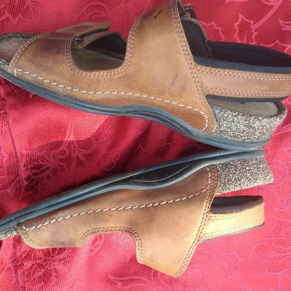 Ecco | Shoes | Ecco Cosmo Double Strap Velcro Leather Sandals Sz | Poshmark